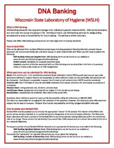 DNA Banking with WSLH, Info and FAQs | Wisconsin State Laboratory of ...